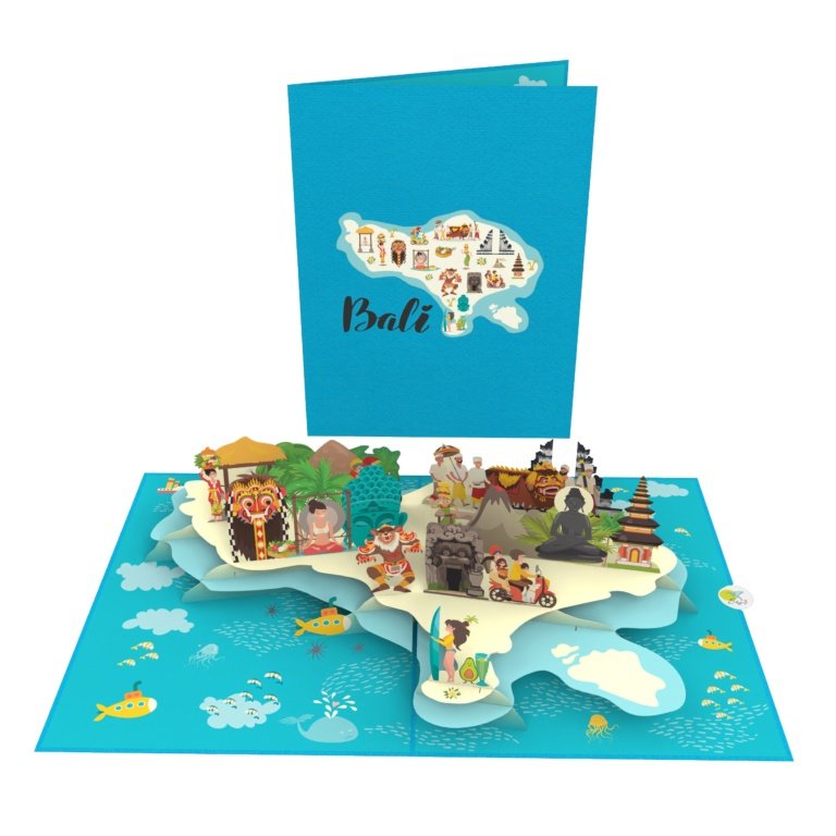Beautiful Bali Route Map 3D Pop Up Card - SkyPop - Wholesale ...