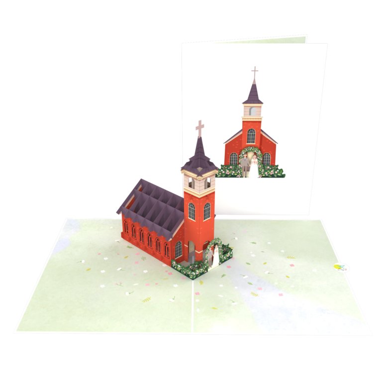 Spring Church Wedding 3D Pop Up Card - SkyPop - Wholesale, Manufacture ...