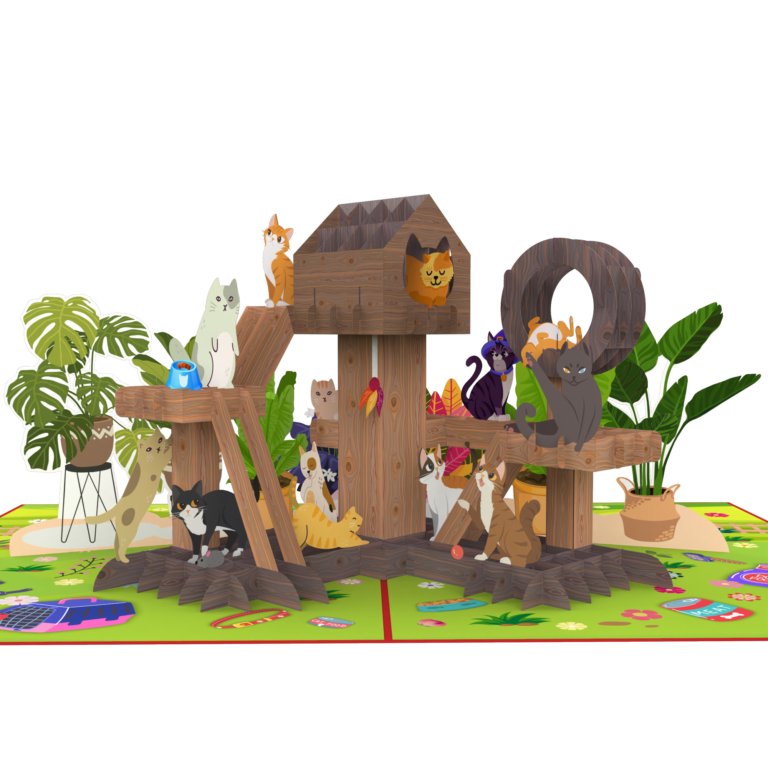 Cat House 3d Pop Up Card Skypop Wholesale Manufacture Supplier
