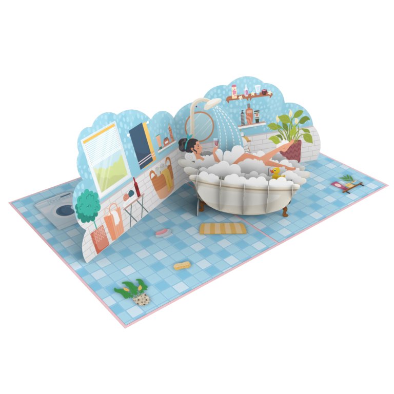 Girl Bath Time 3D Pop Up Card - SkyPop - Wholesale, Manufacture ...