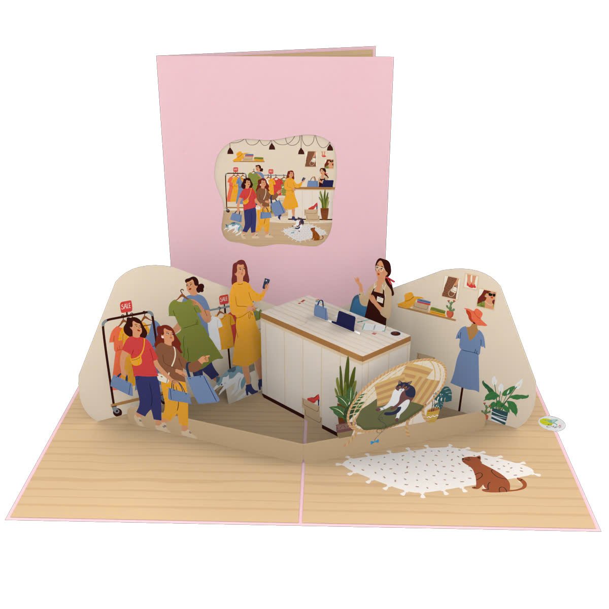 Shopping Ladies 3D Pop Up Card: Stylish Fun and Retail Therapy ...