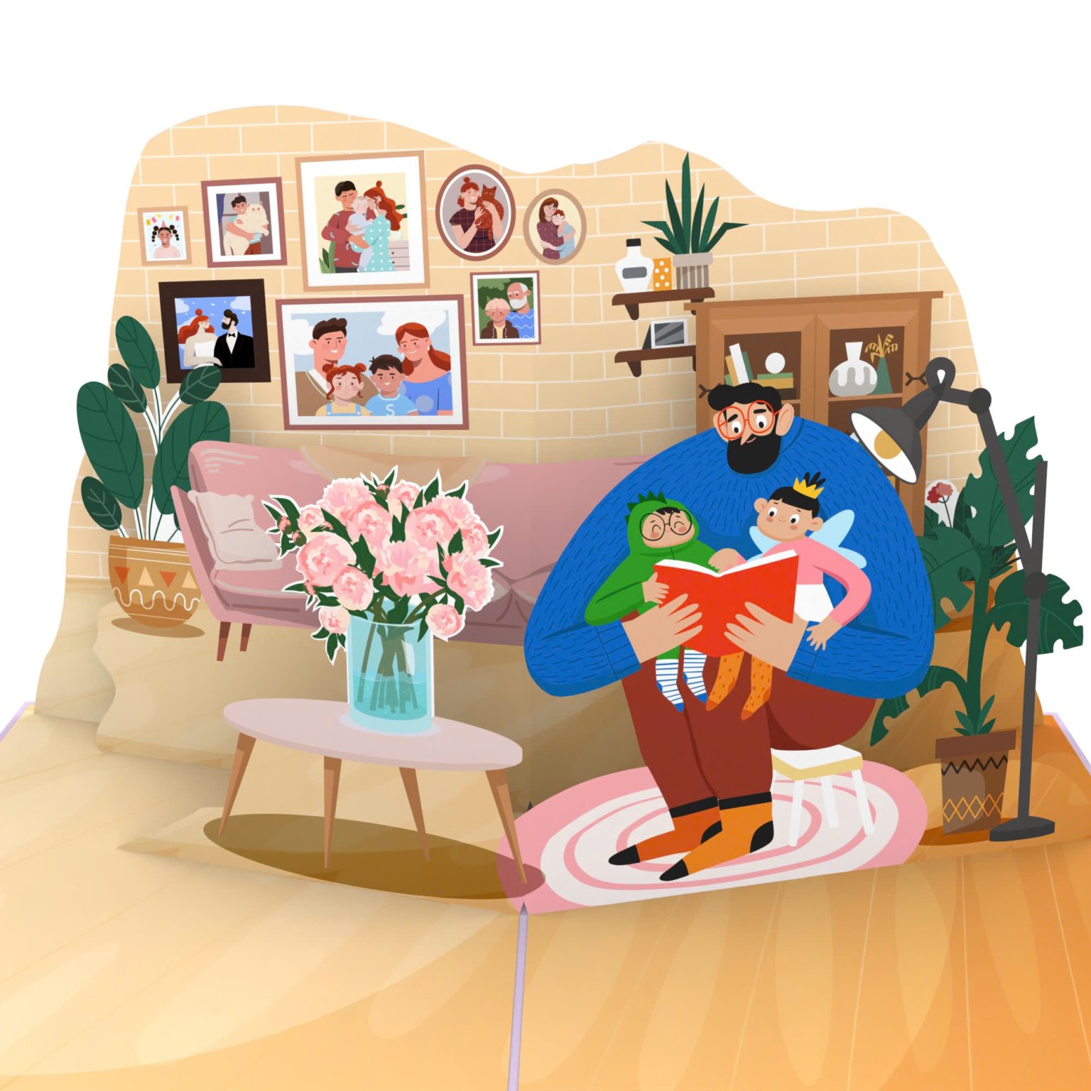 Reading With Dad 3D Pop Up Card – The Quiet Power of a Father’s Love ...