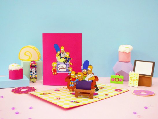Simpsons Family Watch TV 3D Pop Up Card – Laughs, Snacks, and Screen ...