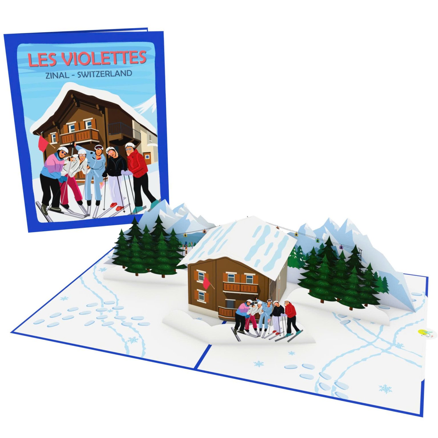 Friends Skiing Together 3D Pop Up Card - SkyPop - Wholesale ...