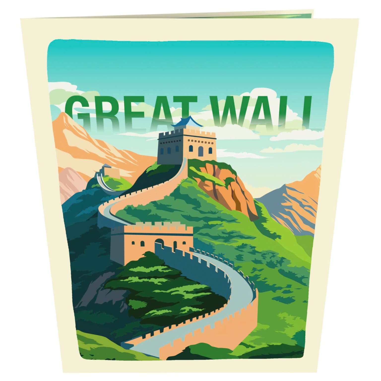 Great Wall 3D Pop Up Card - SkyPop - Wholesale, Manufacture, Supplier ...
