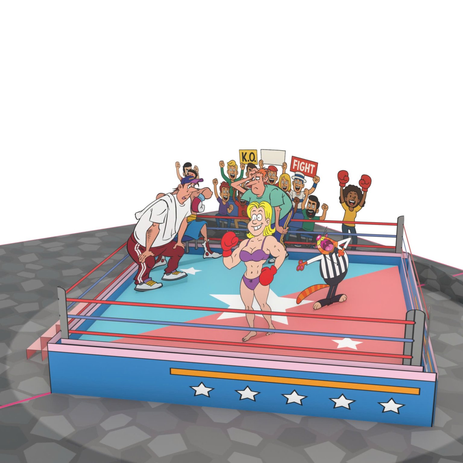 Boxer Knocker 3D Pop Up Card - SkyPop - Wholesale, Manufacture ...